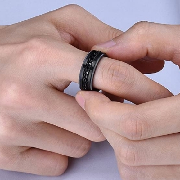 Accessories | Mens Ring 8mm Spinner Ring Stainless Steel Fidget Ring ...